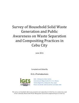Survey on Household Waste Generation and Public Awareness on Waste ...